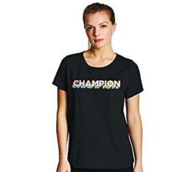 Champion | Tops | New Champion Womens Classic Tee Block Logo Black ...